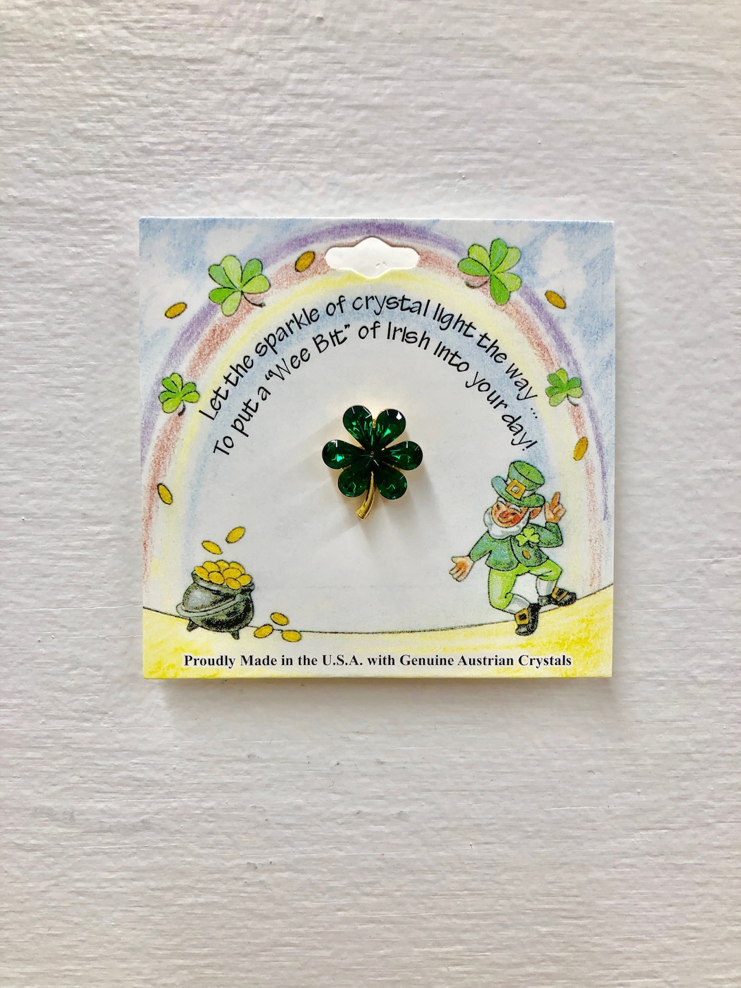 Swarovski Shamrock Pin St. Patrick's Day Brooch Personalized Gift - Etsy