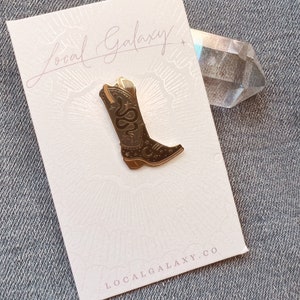 Cosmic Cowgirl Enamel Boot Pin - Serpent Crescent Moon - Black, Blush ...