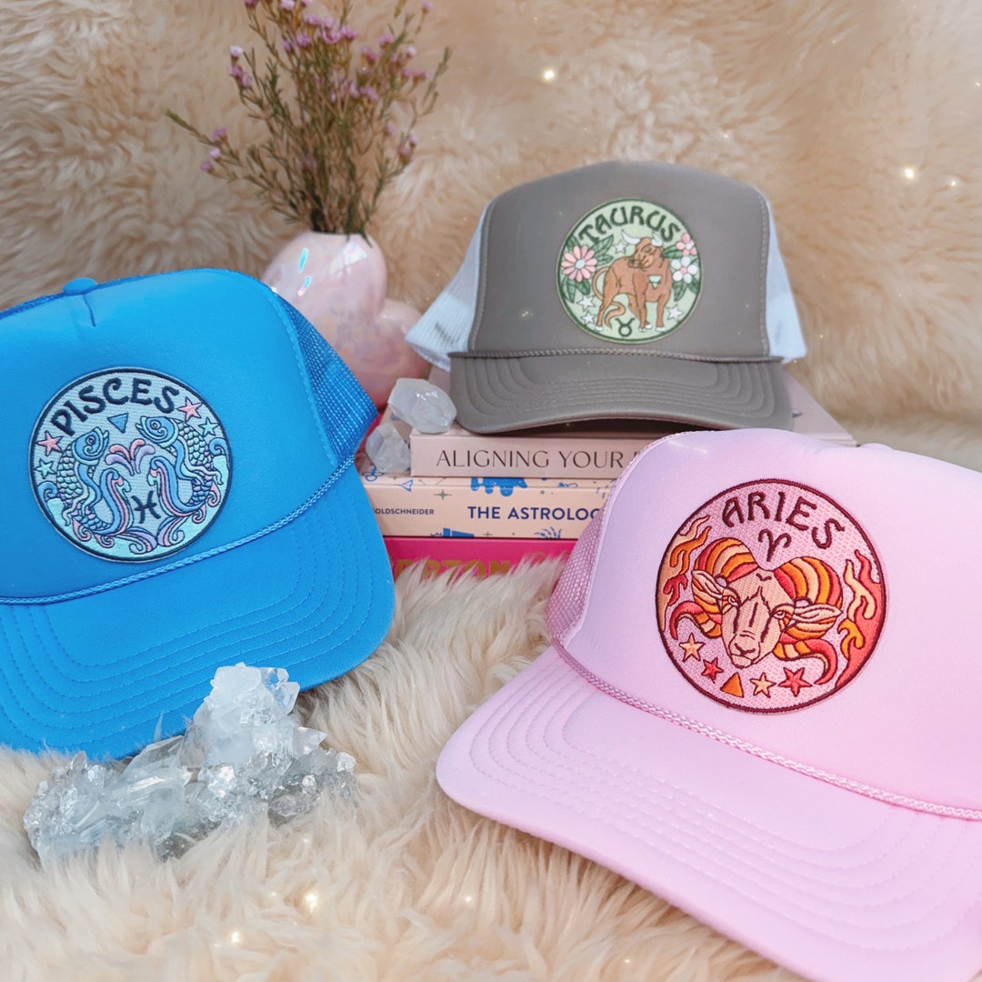 Zodiac Trucker Hat With Embroidered Patch - Personalized Trucker Cap ...