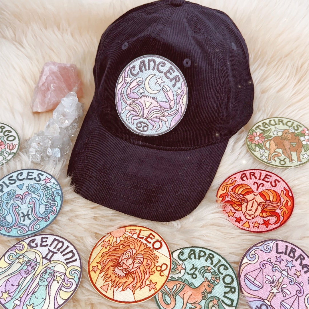 Zodiac Corduroy Baseball Cap - Corduroy Hat With Embroidered Iron on ...