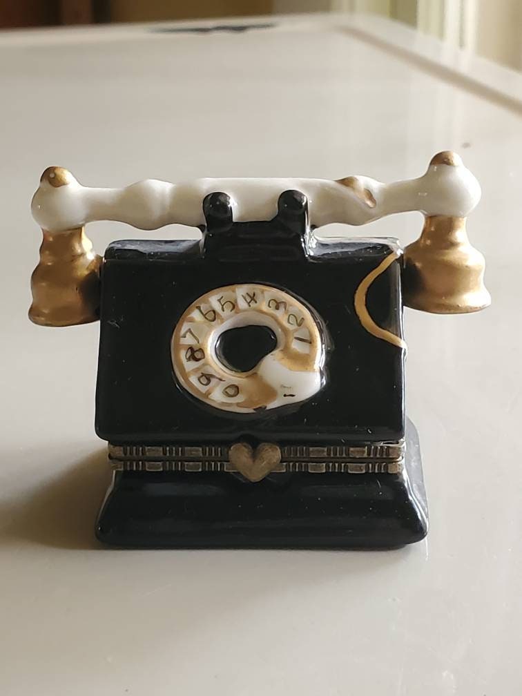 Old Fashioned Princess Phone Miniature Porcelain Box - Etsy