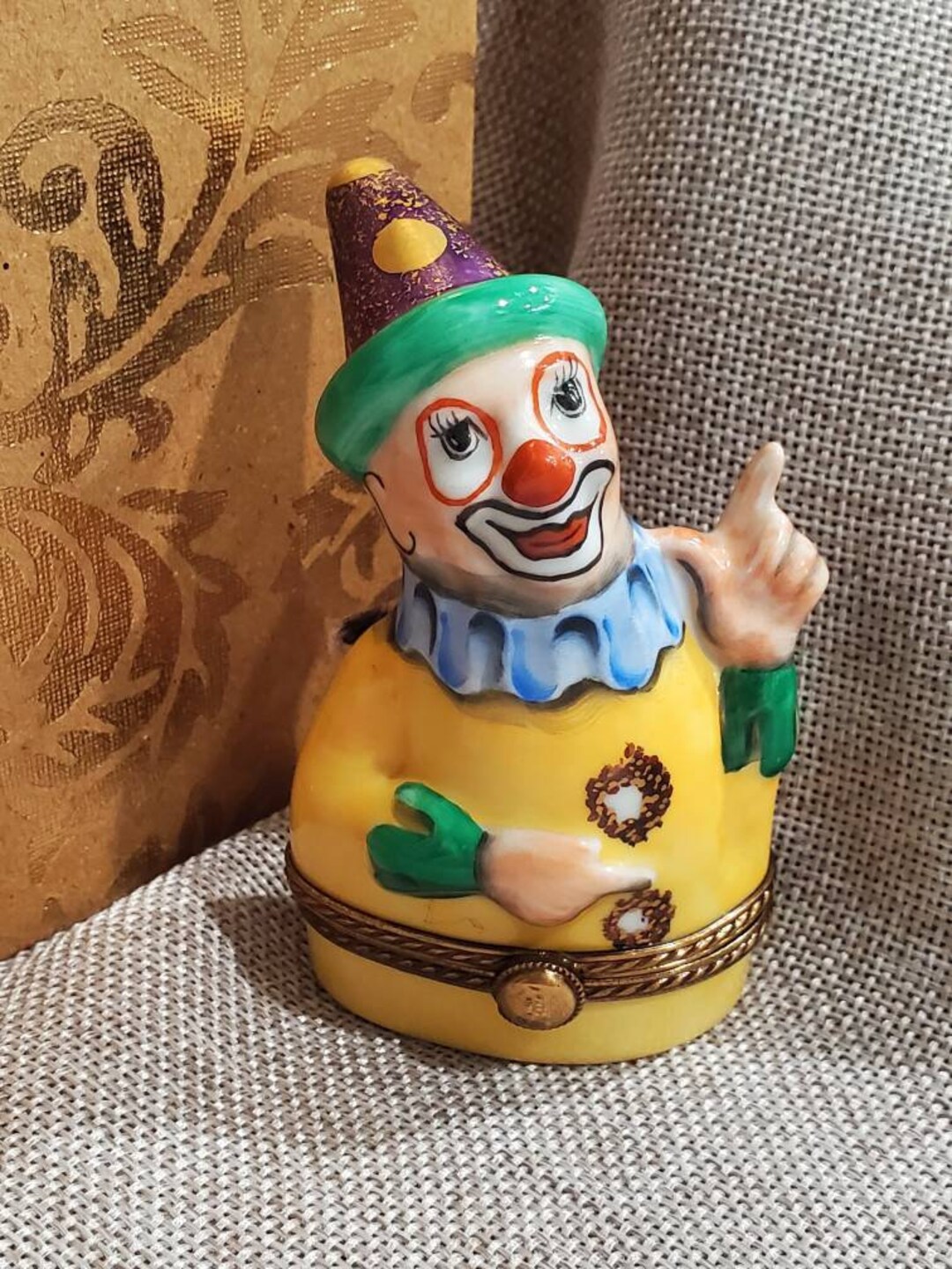 Limoges Miniature Clown Trinket Box - Etsy
