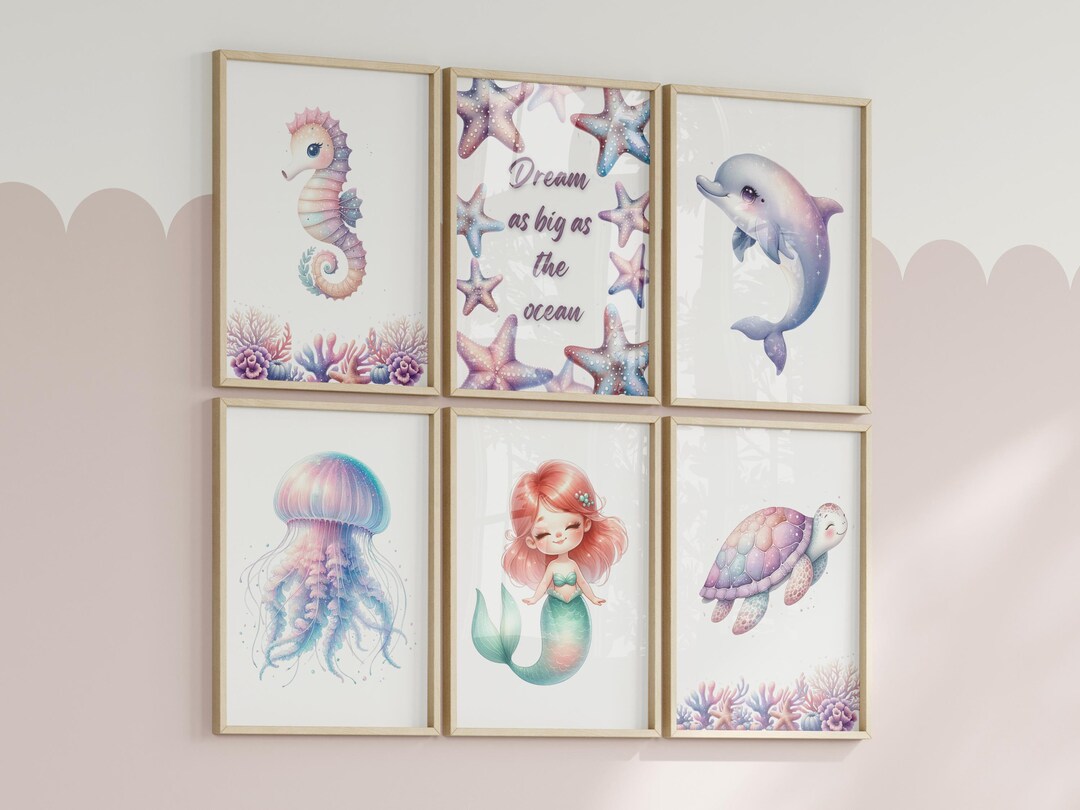 Magical Whimsical Little Mermaid Prints, Sleep Little Mermaid, Dream ...