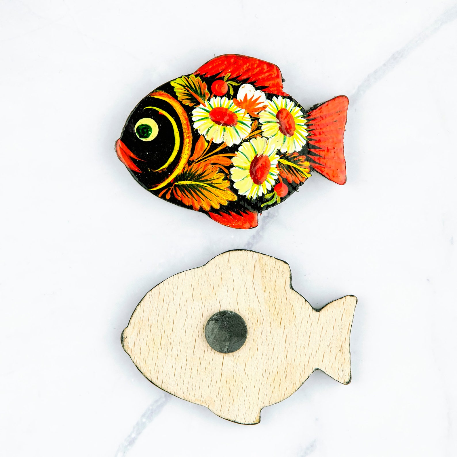 Hand Painted Wooden Fridge Magnet Hand Painted on | Etsy