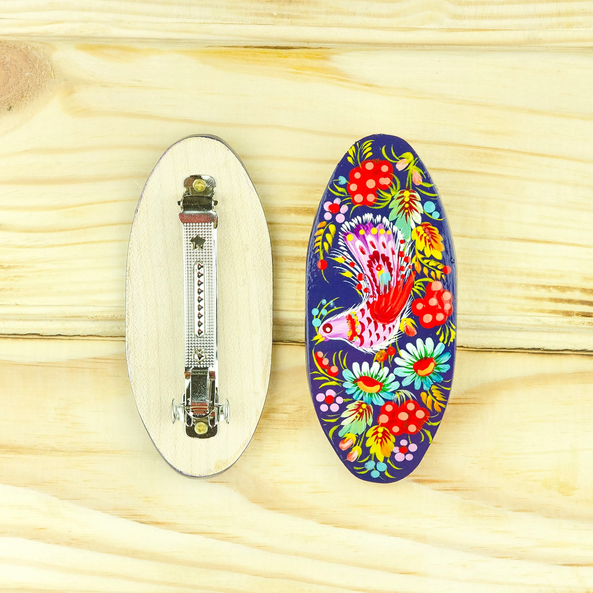 Wooden Decorative Hair Cliphair Accessorieshand Painted Hair - Etsy