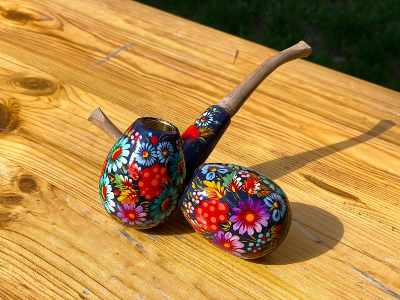 Wooden Decorative Short Smoking Pipe Fancy Purple Short - Etsy