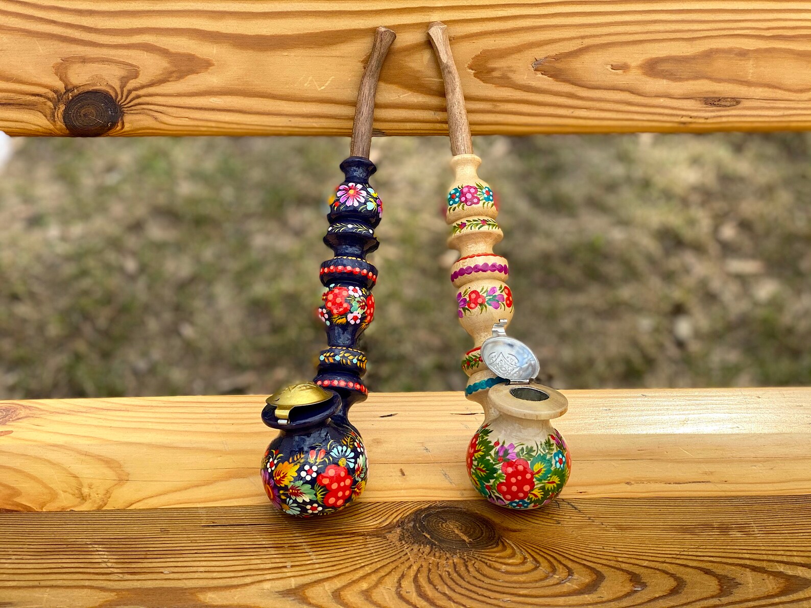 Wooden Decorative Short Smoking Pipe Fancy Purple Short - Etsy