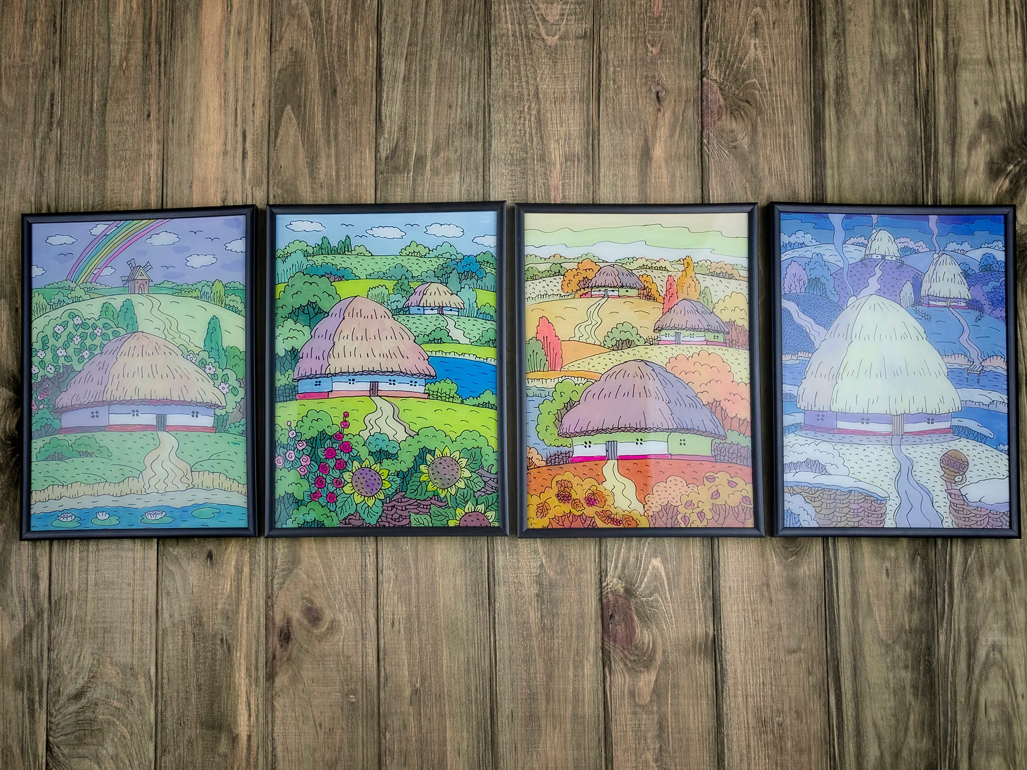 Decorative Small Miniature Rustic Landscape autumn Has - Etsy