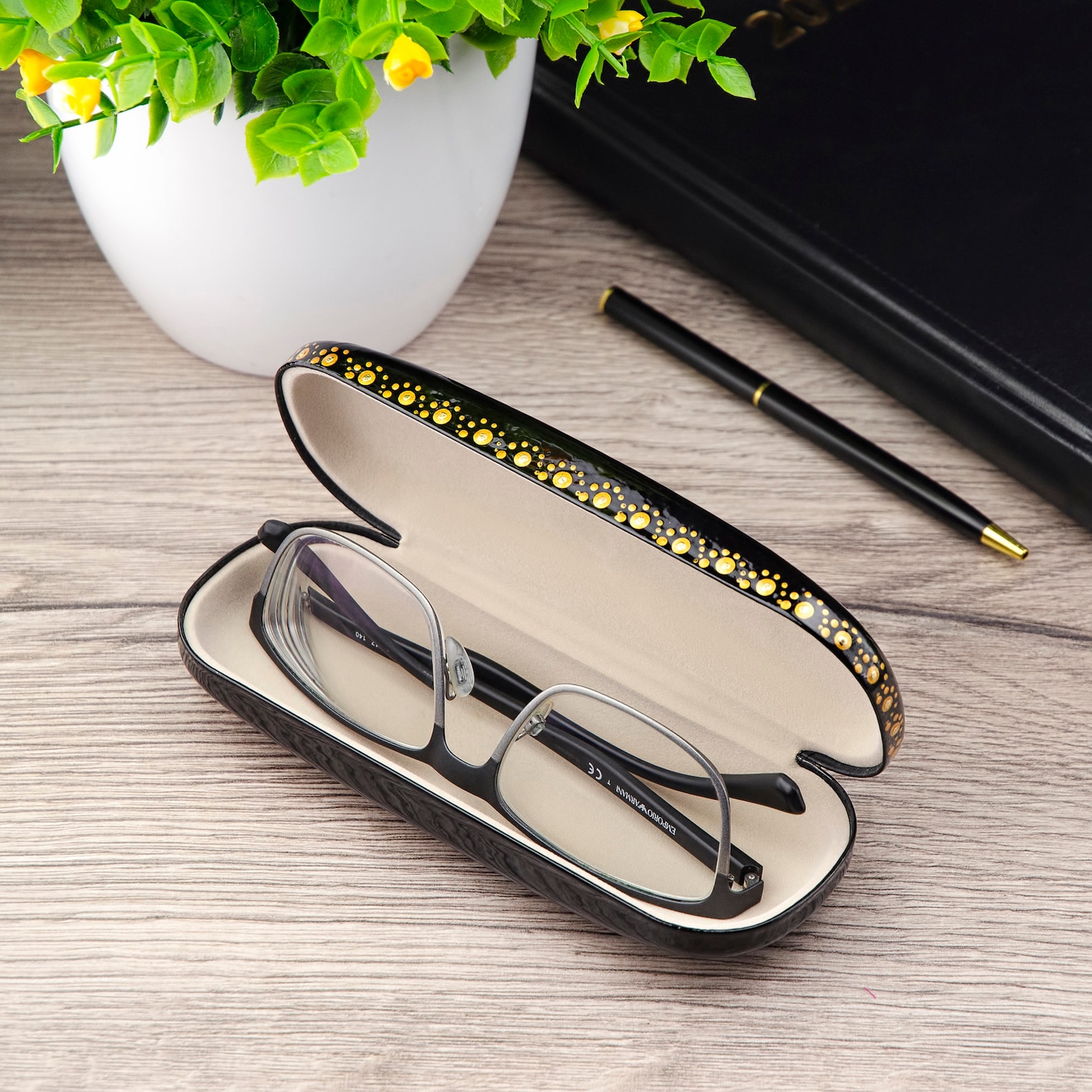 Glasses Case With Metal Hinges Painted With Beautiful Flowers - Etsy