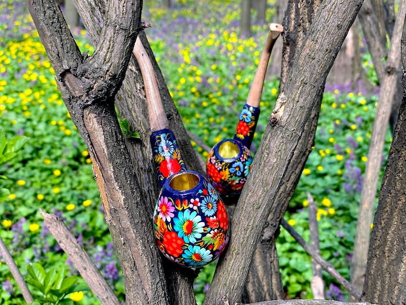 Wooden Decorative Short Smoking Pipe Fancy Purple Short - Etsy