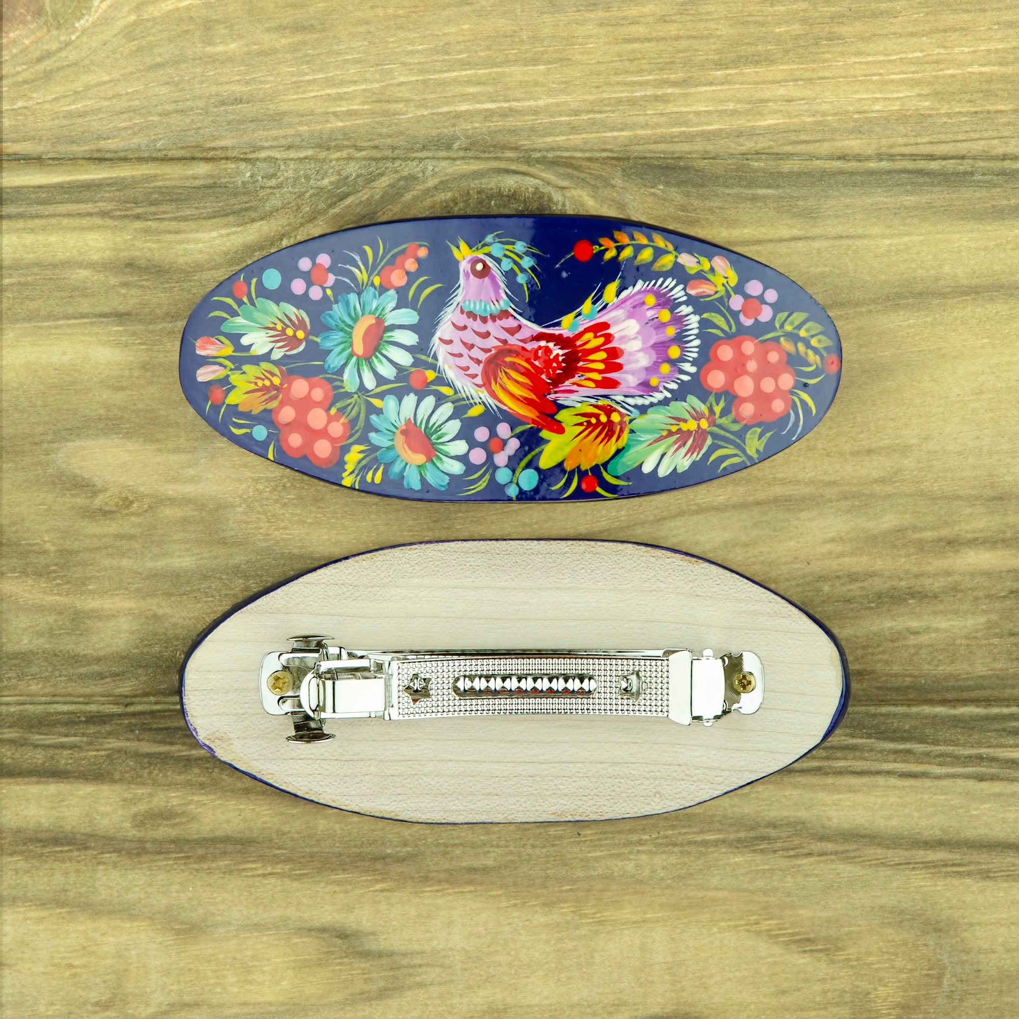 Wooden Decorative Hair Cliphair Accessorieshand Painted Hair - Etsy