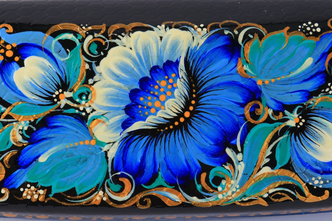 Glasses Case With Metal Hinges, Painted With Beautiful Flowers |hand ...
