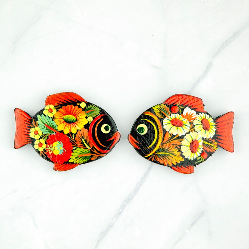 Hand Painted Wooden Fridge Magnet hand Painted on Sustainably - Etsy