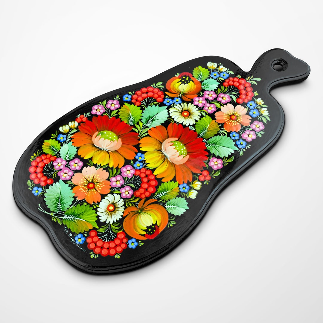 Decorative Wooden Cutting Board Painted by Hand Custom Wood - Etsy