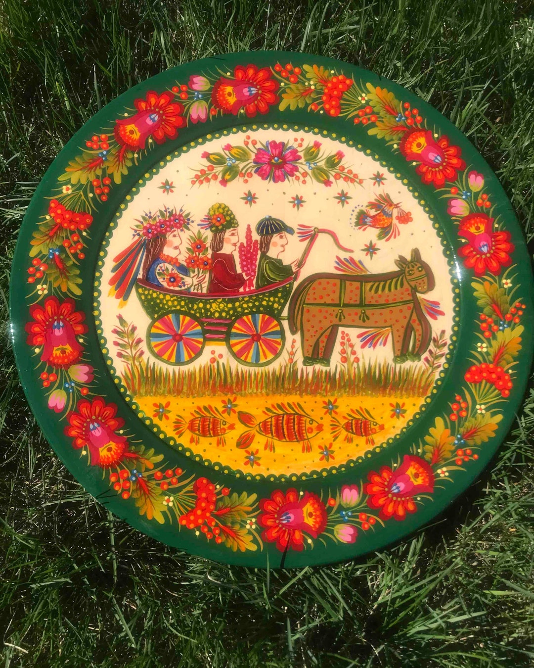 Ukrainian Folk Art Large Wooden Wall Platestories From the Life of ...