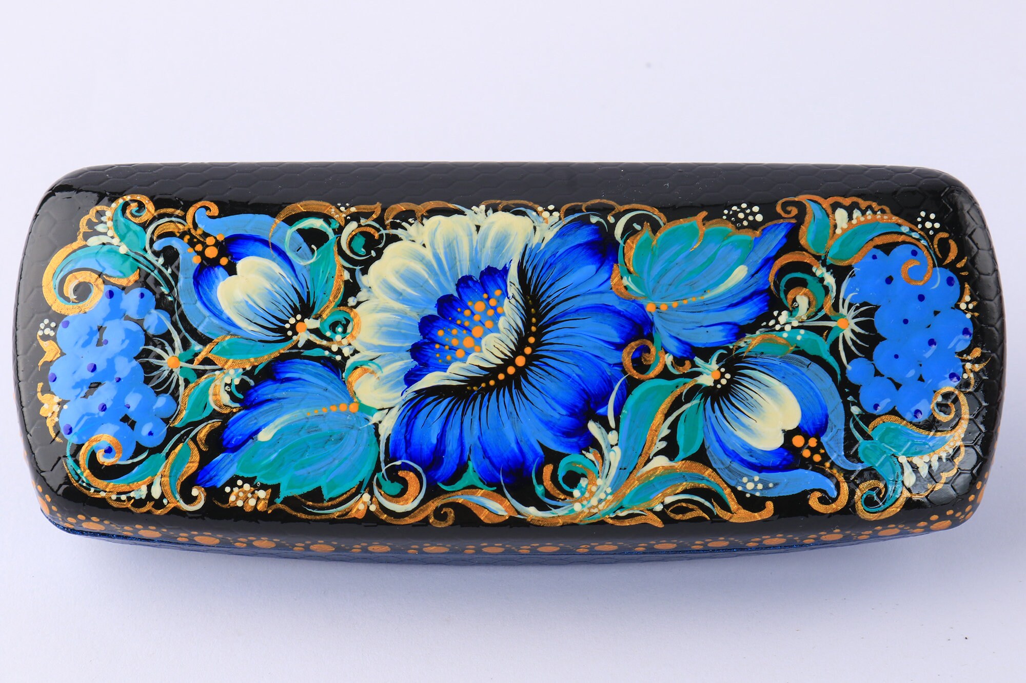 Glasses Case With Metal Hinges Painted With Beautiful Flowers - Etsy
