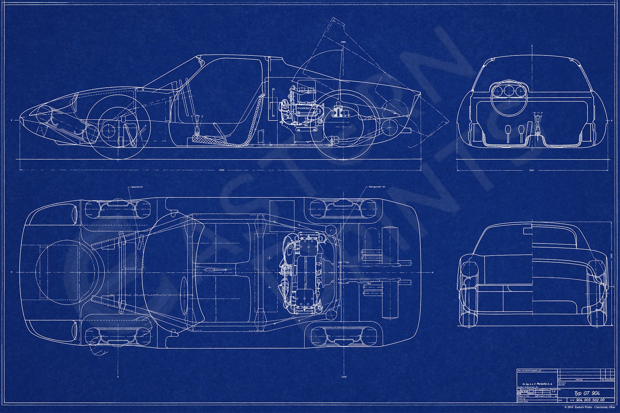 Classic Porsche 904 Carrera GTS Blueprint Art Print - Etsy