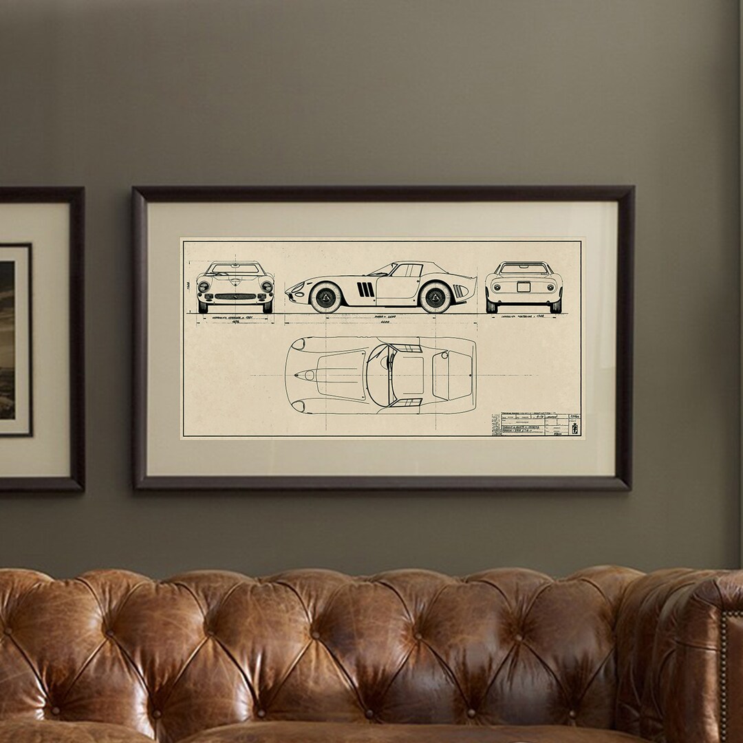 Classic Ferrari 250 GTO Series II Blueprint Drawing - Etsy