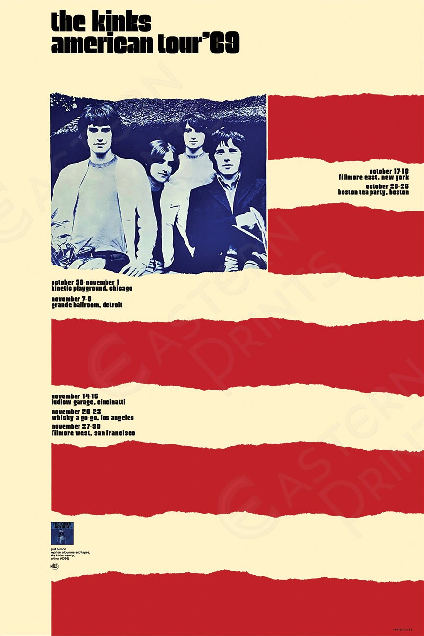 Kinks 1969 Tour Poster Reproduction - Etsy