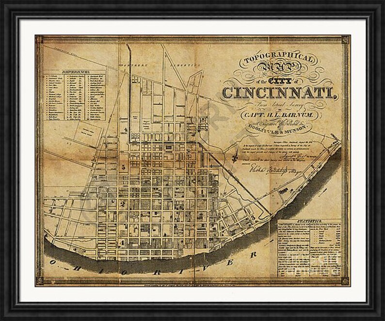 1831 Map of Cincinnati Art Print 16 X 20 - Etsy