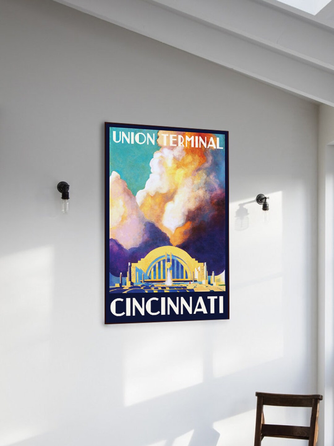 Union Terminal Cincinnati Vintage Travel Poster Reproduction - Etsy