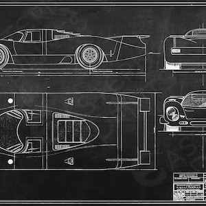 1969 Porsche 917 LH Blueprint Art Print - Etsy