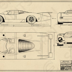 1969 Porsche 917 LH Blueprint Art Print - Etsy