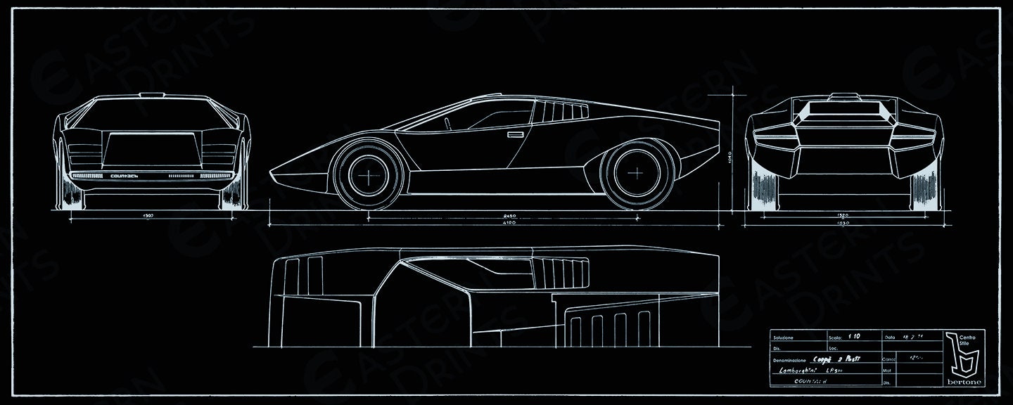 Classic Lamborghini Countach periscopo Blueprint - Etsy