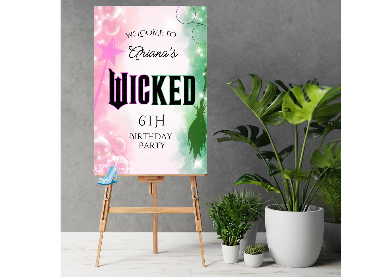 Wicked Birthday Party Welcome Sign, Editable Canva Template (digital ...