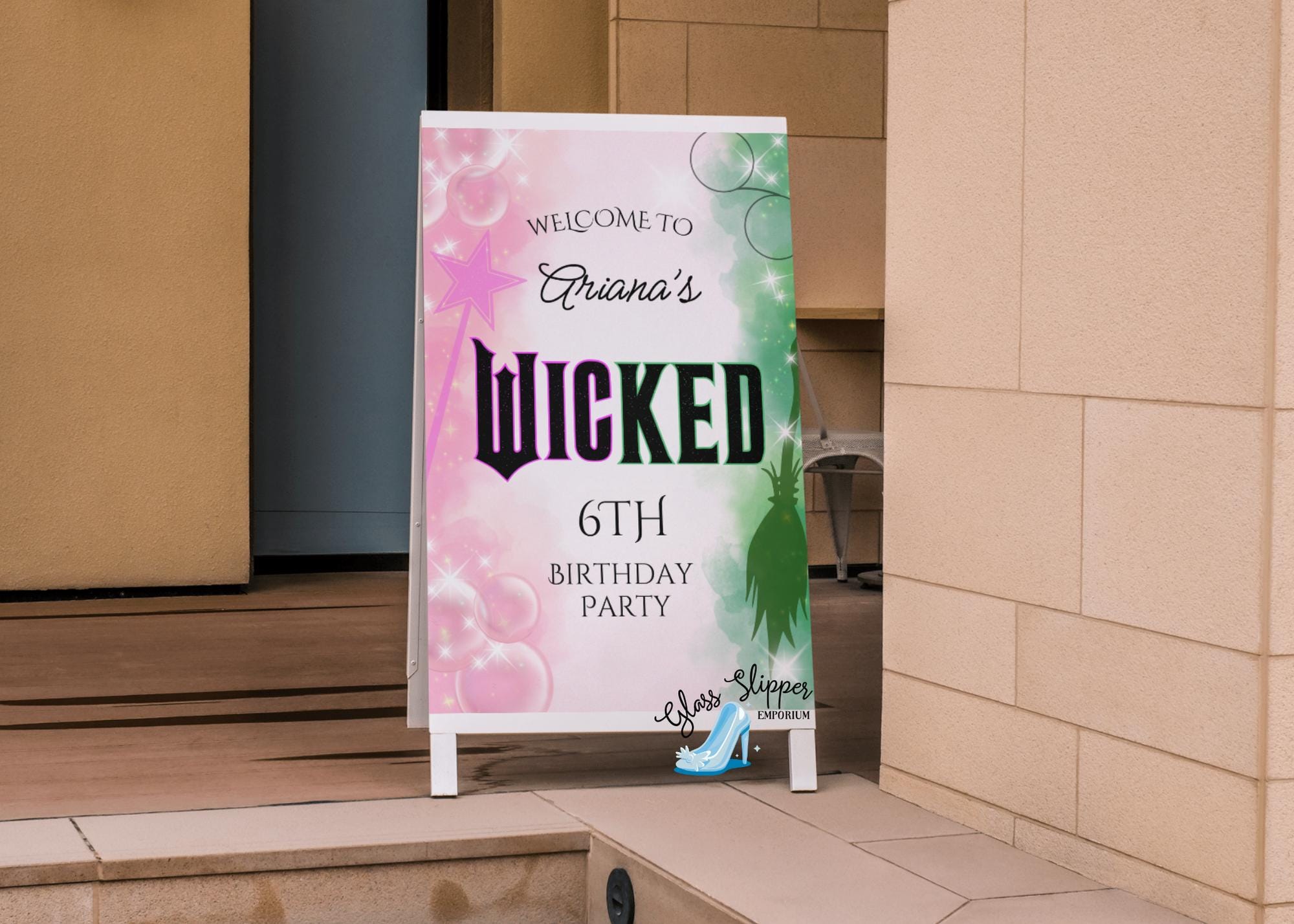 Wicked Birthday Party Welcome Sign, Wicked Party Sign, WICKED Inspired ...