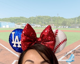 LA Dodgers Baseball Minnie Ears - Etsy