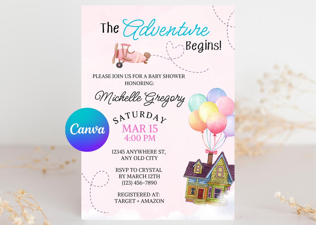 UP Baby Shower Invitation, Editable, Instant Download, Baby Shower ...