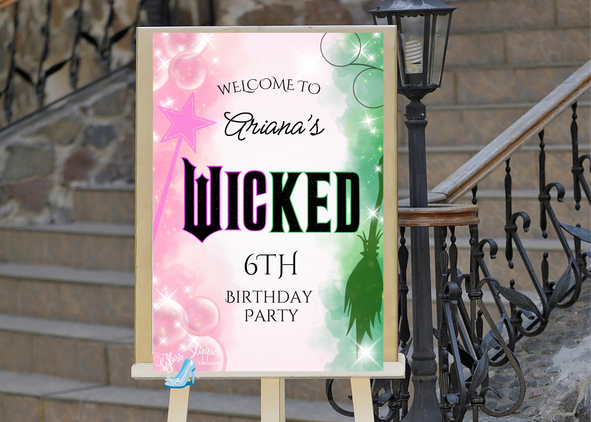 Wicked Birthday Party Welcome Sign, Editable Canva Template (digital ...