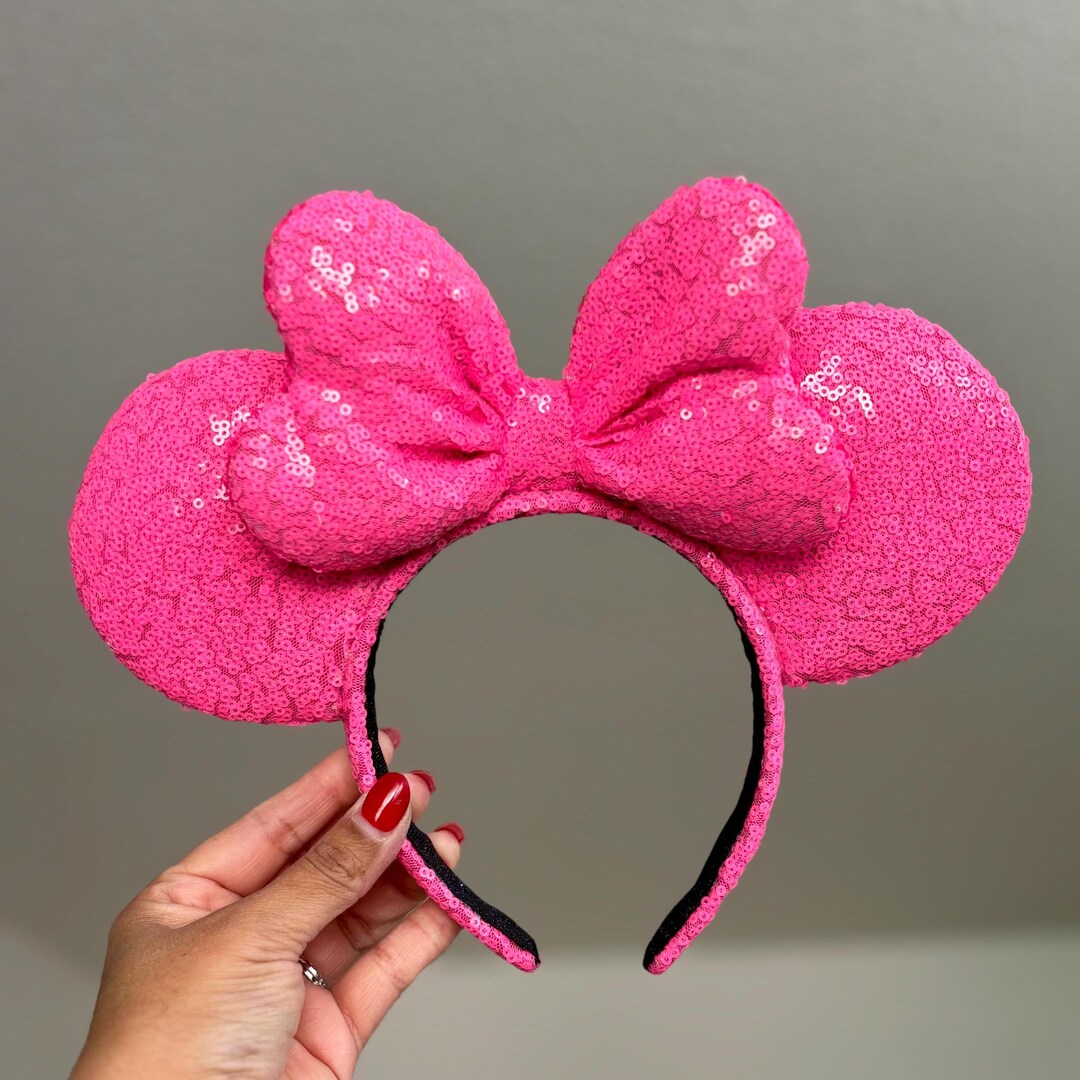 Minnie Ears, Minnie Mouse Ears, Hot Pink Minnie Ears, Sequin Minnie ...