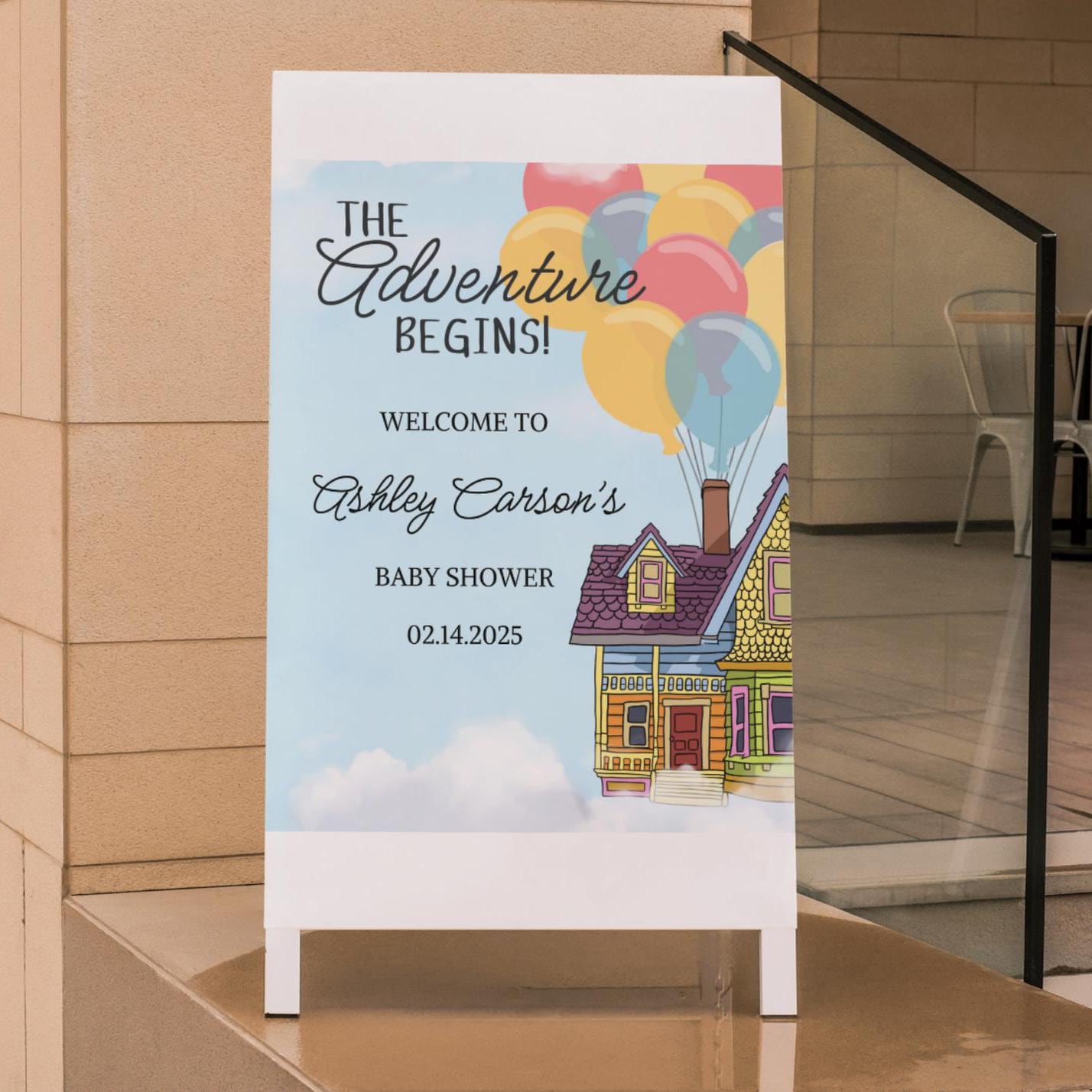 UP Baby Shower, Baby Shower Welcome Sign, Welcome Sign, Carl and Ellie ...