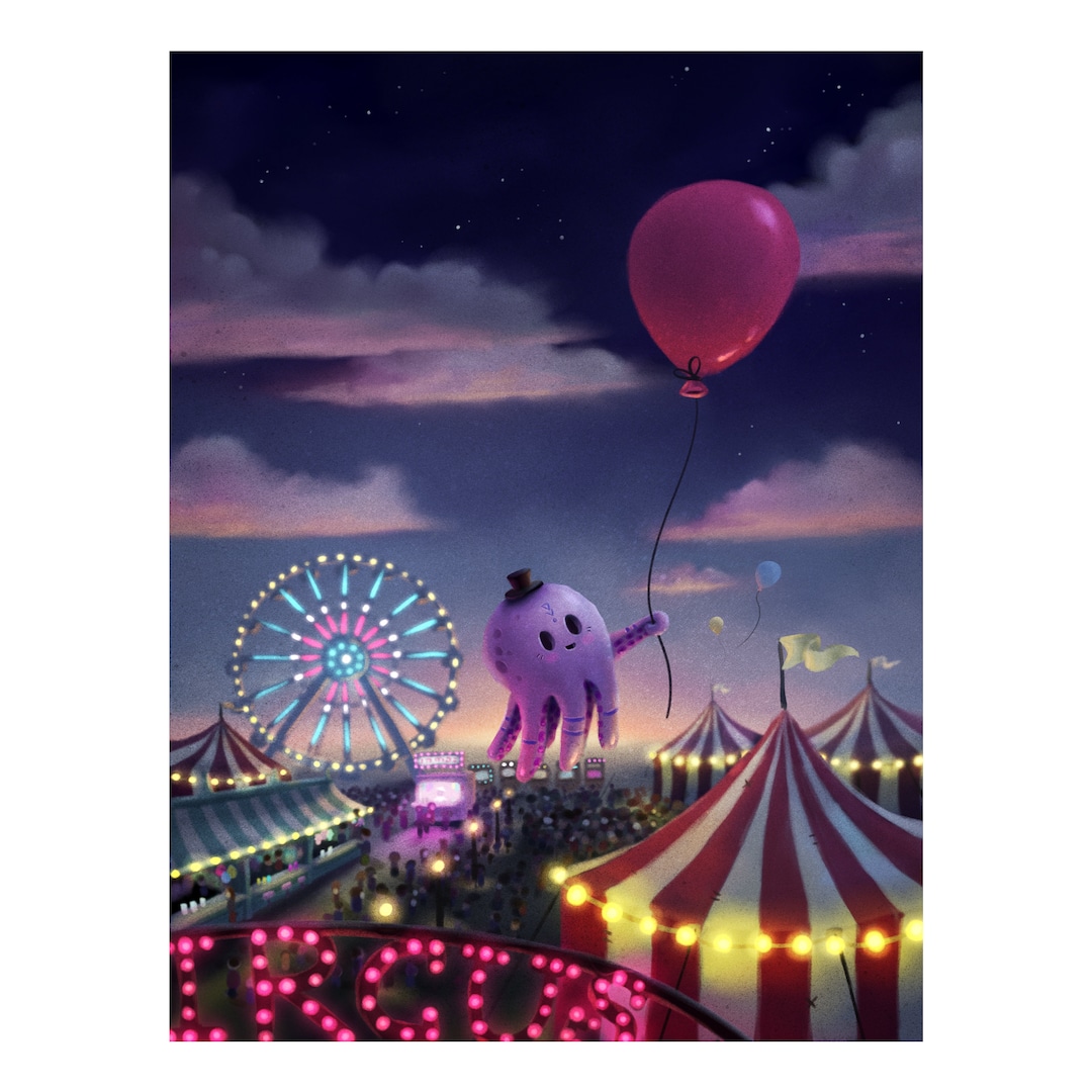 Octopus Circus Art Print - Etsy