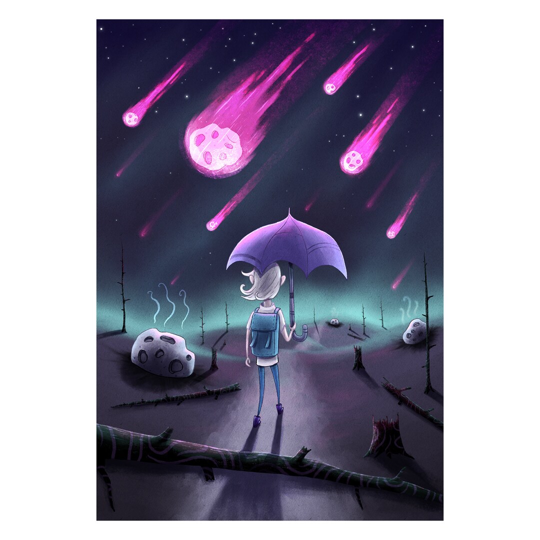 Meteor Shower Art Print - Etsy