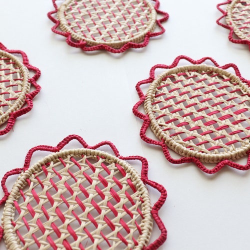 Sunny Straw/iraca Coasters - Etsy