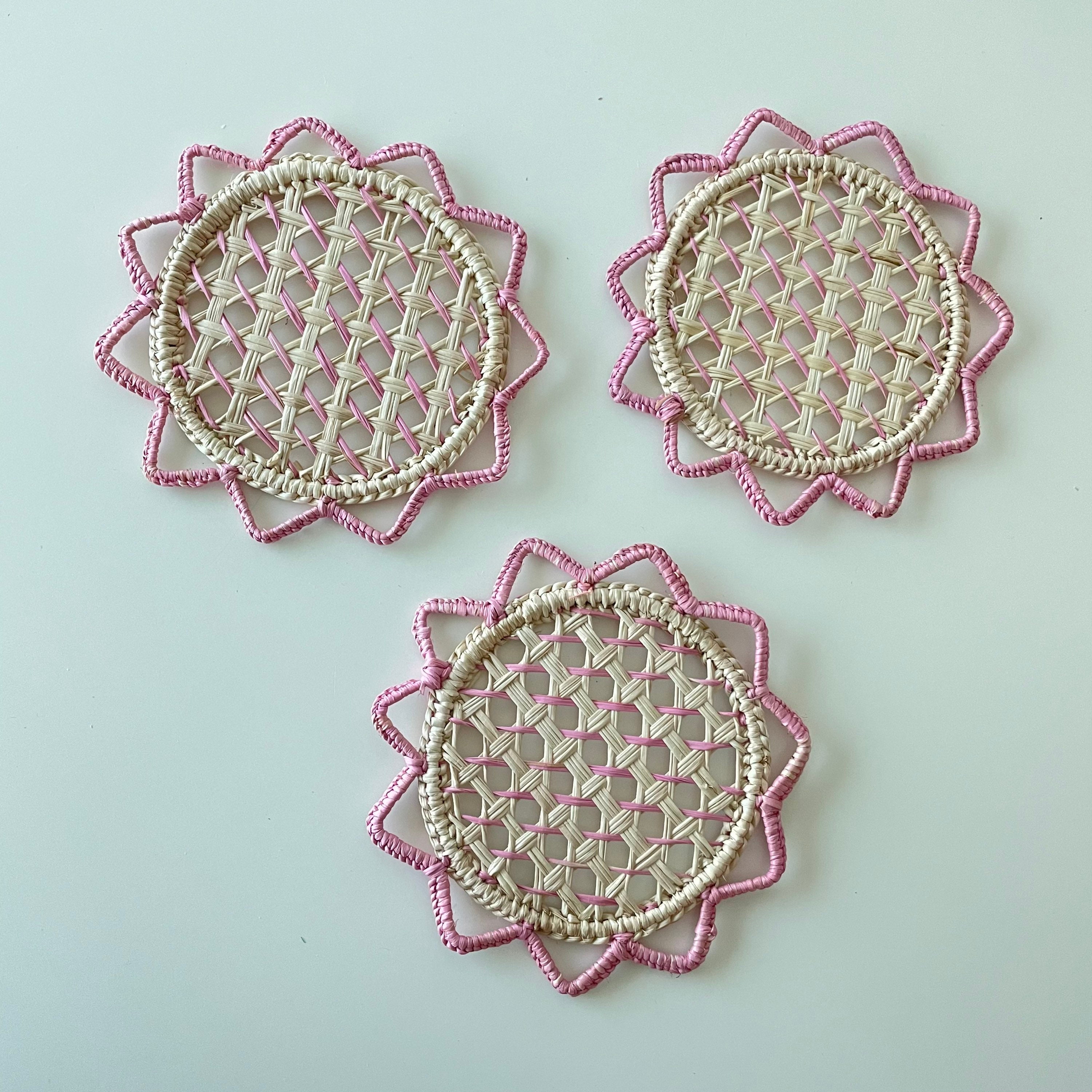 Sunny Straw/iraca Coasters - Etsy
