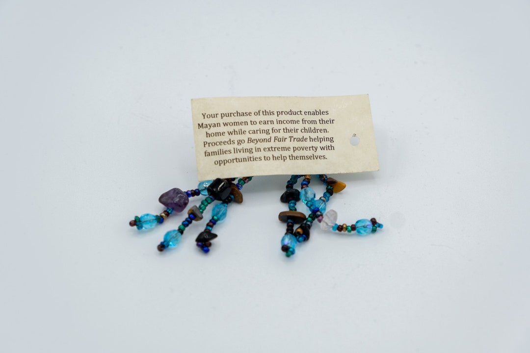 Guatemalan Mayan Earrings - Blue - Handmade in Guatemala - Maya Tribe ...