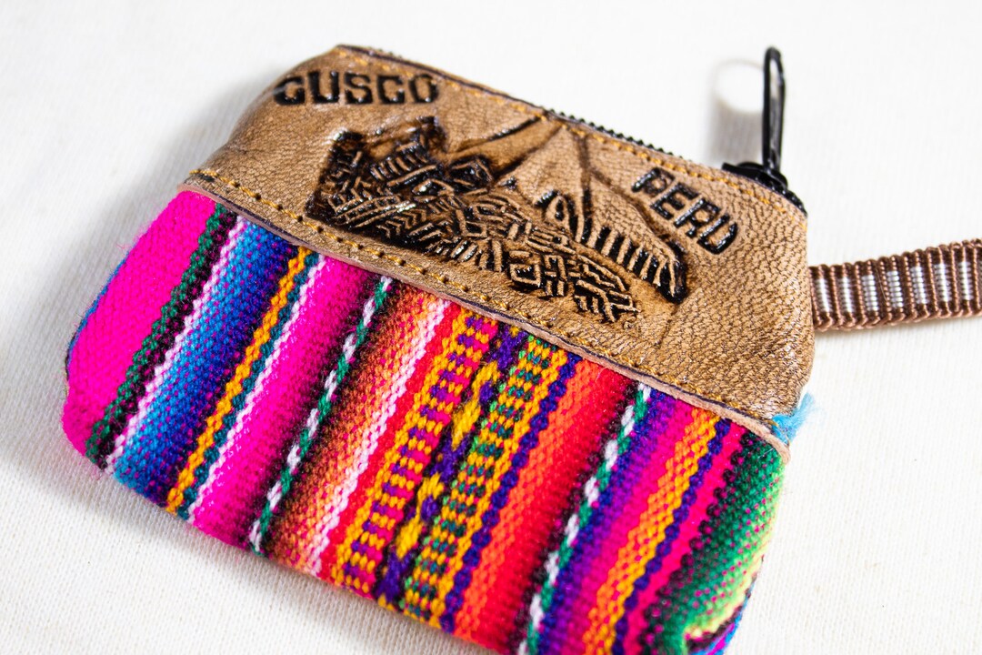 Hand Carved Leather Coin Purse: Peruvian Mach Picchu Design - Etsy