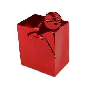 Extra Small Metallic Red Paper Gift Bags With Metallic - Etsy