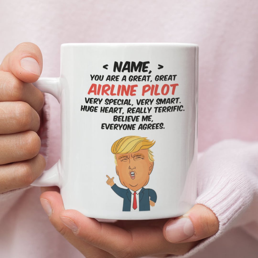 Personalized Gift for Airline Pilot, Airline Pilot Trump Funny Gift ...