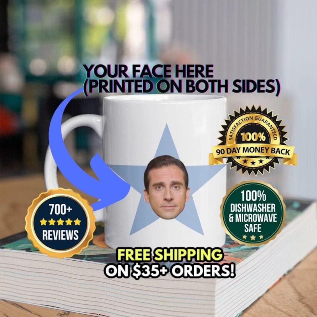The Office Star Mug, the Office Face Mug, Photo Mug, Custom Photo Mug ...
