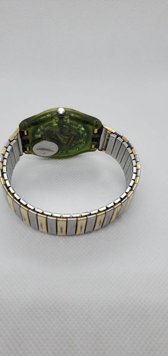 Vintage Swiss Swatch Green & Gold - Gem