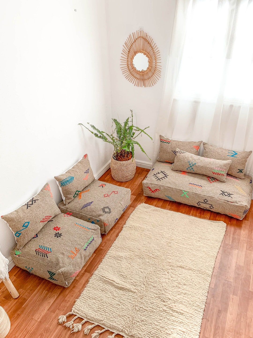 Moroccan Floor Couch Floor Seating 2,4 Ft (60/120 Cm)unstuffed Complete ...