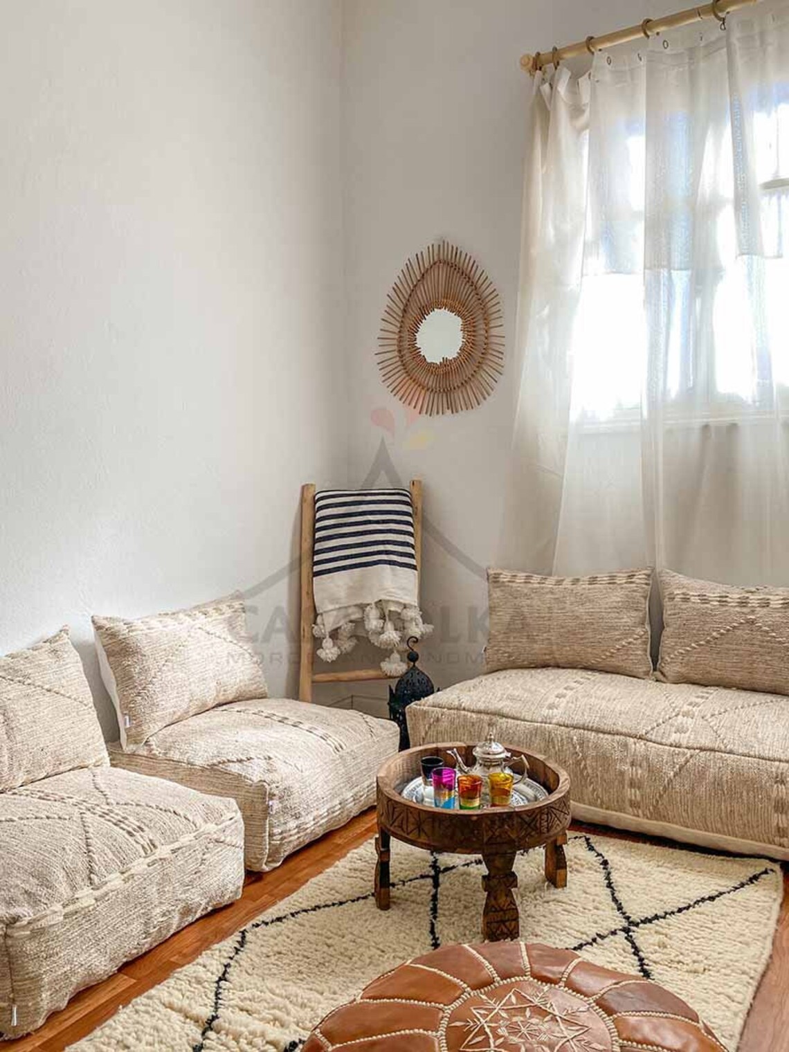 Moroccan Floor Sofa Set: Wool Arabic Majlis Seating + Insert Bags - Etsy
