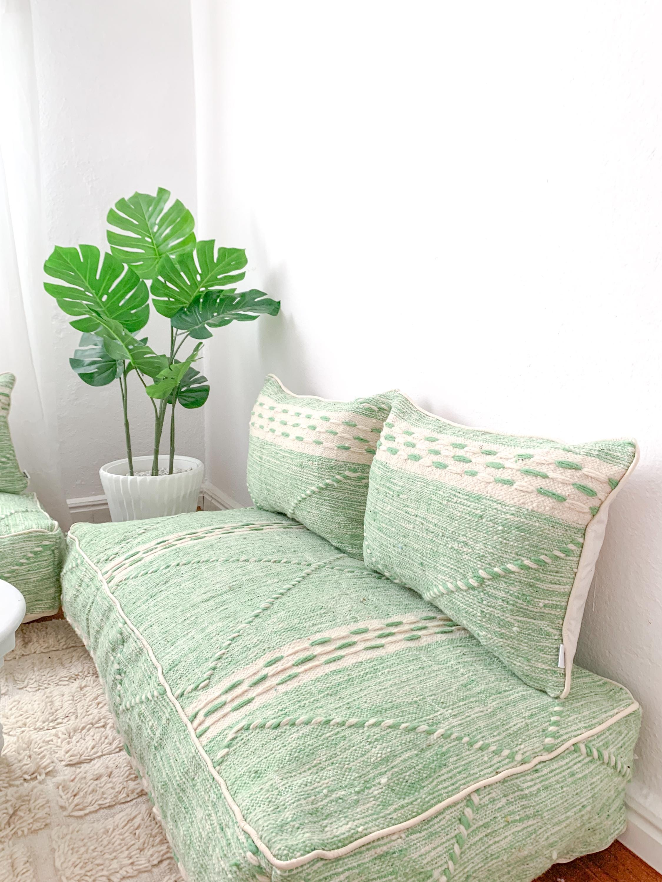 Unstuffed Moroccan Majlis Sofa Set: Wool Arabic Seating - Etsy
