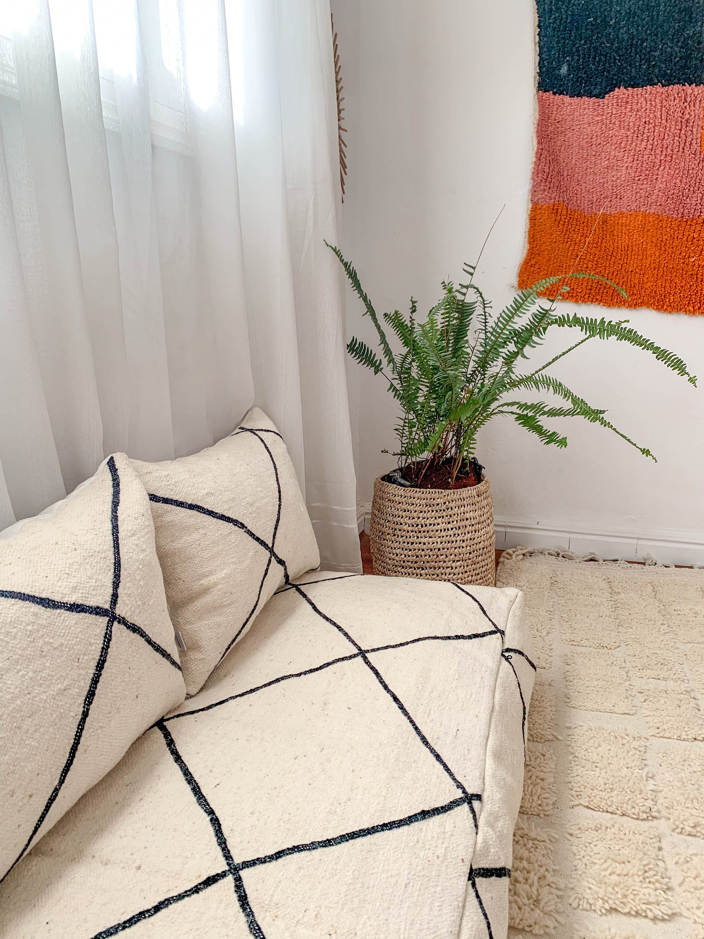Moroccan Couch, Moroccan Floor Sofa Seating 4ft 120 X 60 X 20 Cm ...