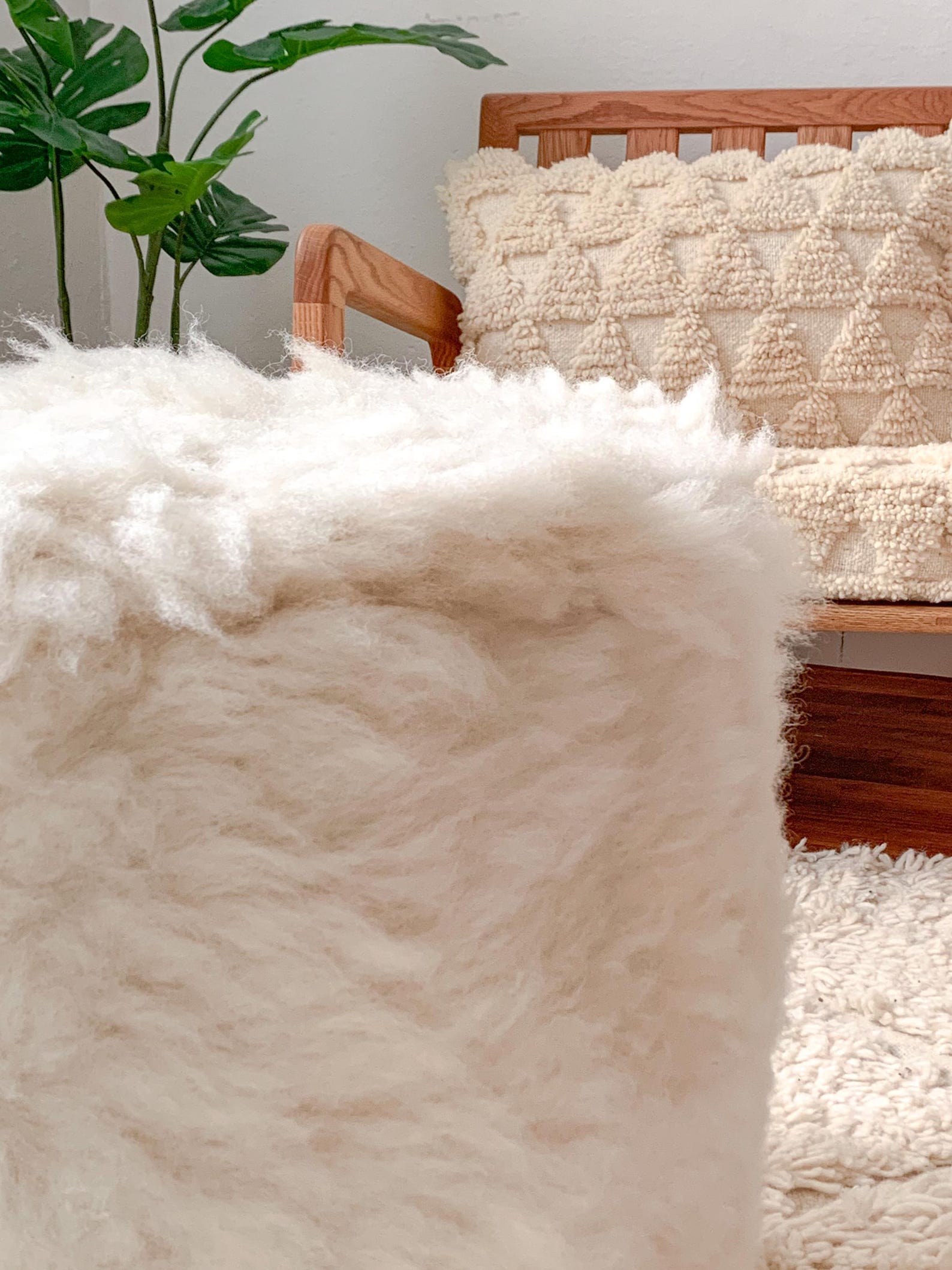 Sheep Skin Moroccan Kilim Pouf Ottoman – Handmade Round Footstool ...